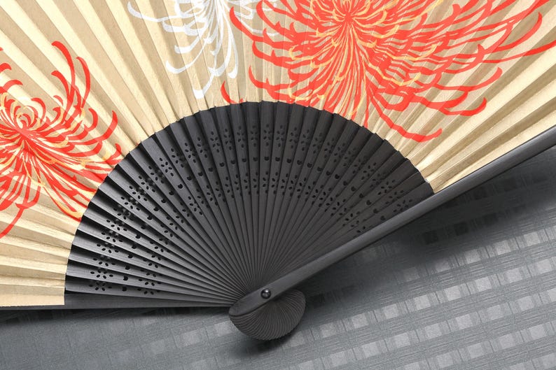Japanese Chrysanthemum Sensu Folding Fan, Handmade Suehirodo Fan ...