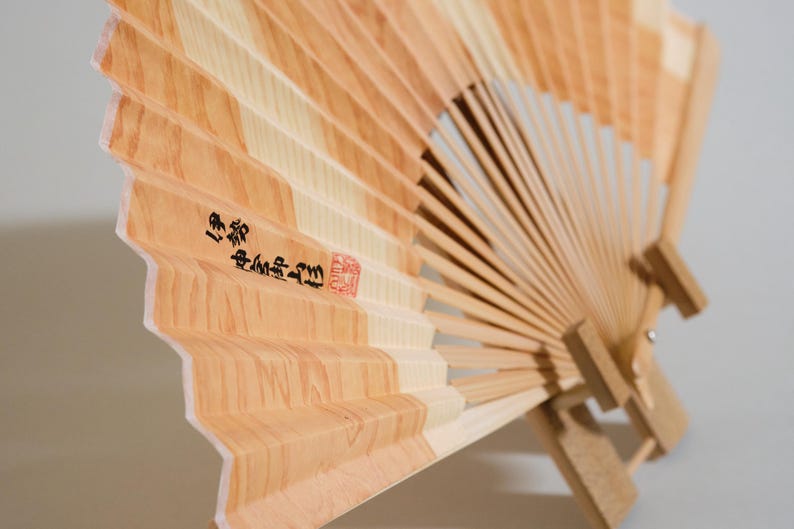 Japanese Wooden Folding Fan and Stand, Tokowaka Sensu Fan, Handmade ...