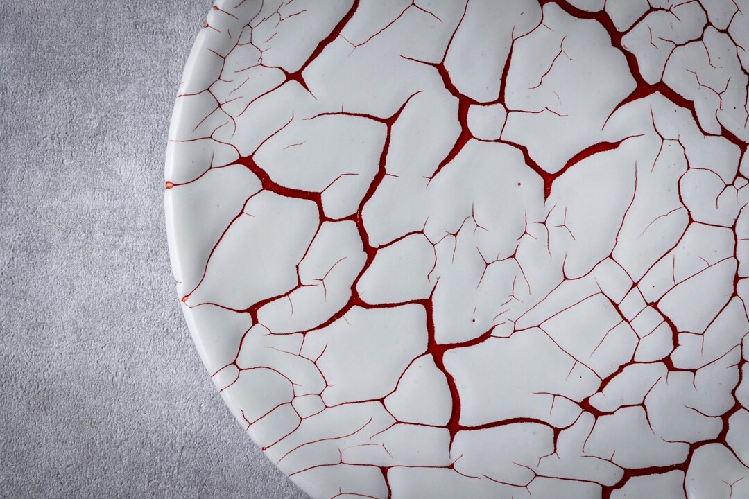 Japanese Ryuso Kairagi Red Plate, Handmade Japanese Ceramic Artisan ...