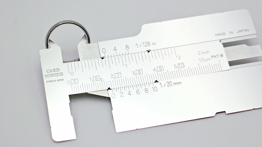 Eiger Tools Card Calipers, Super Thin Imperial System & Metric System Measuring Tool Made of ...