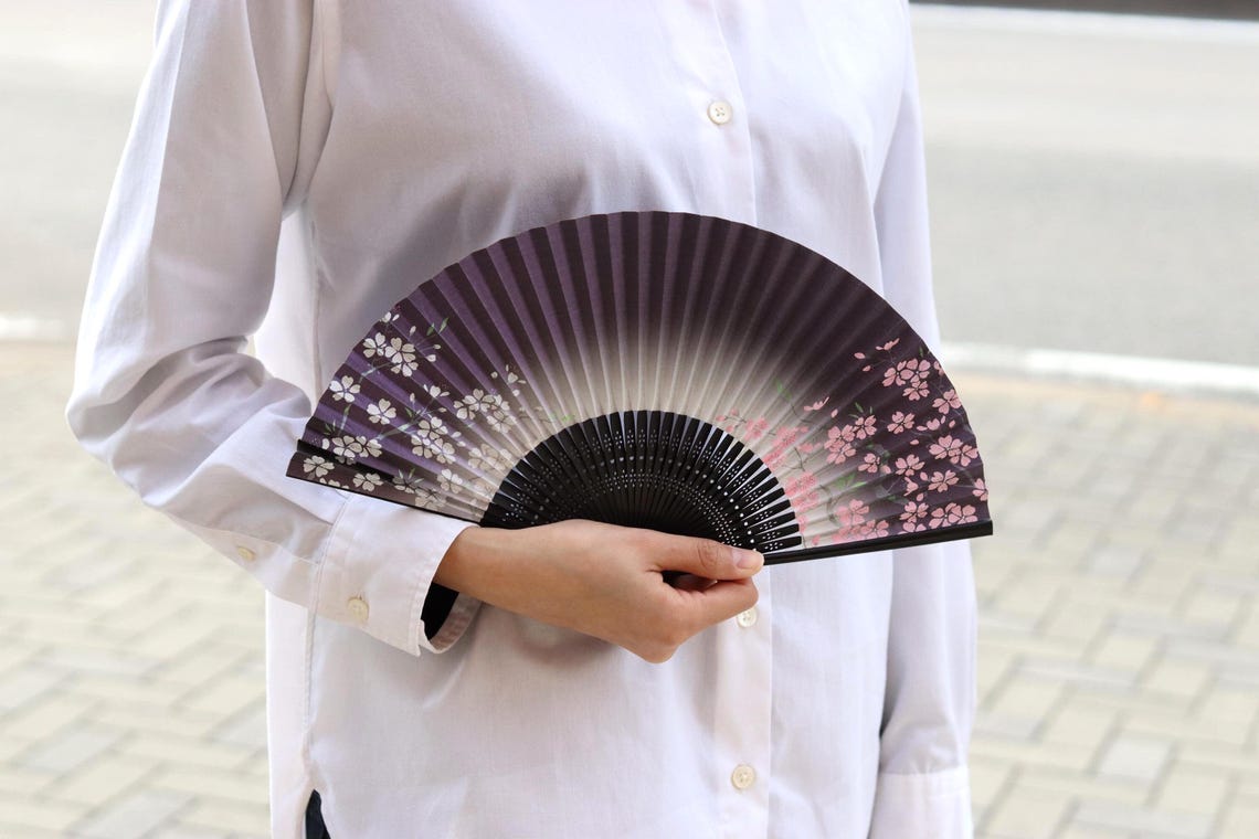Handmade Cherry Blossom Japanese Sensu Folding Fan, Suehirodo Fans ...