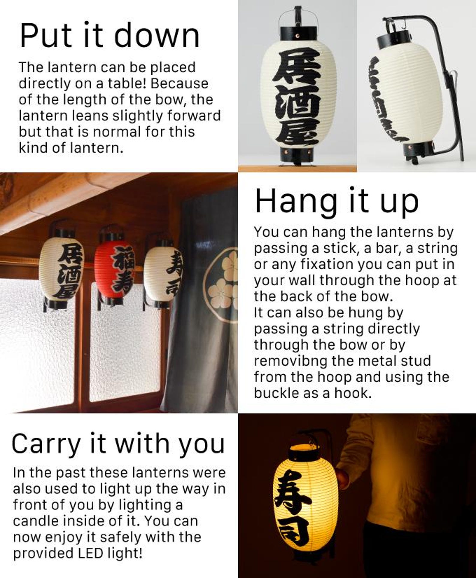 Traditional Japanese Chouchin Lantern Handmade by Japanese Craftsmen ...