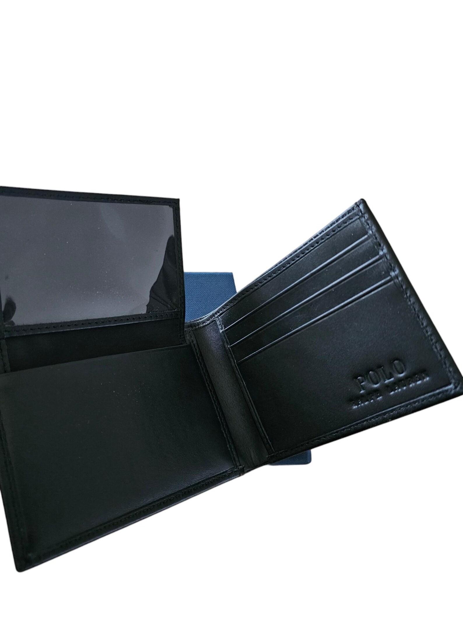 Polo Ralph Lauren Big Pony Black Leather Wallet for Men With Gift Box ...