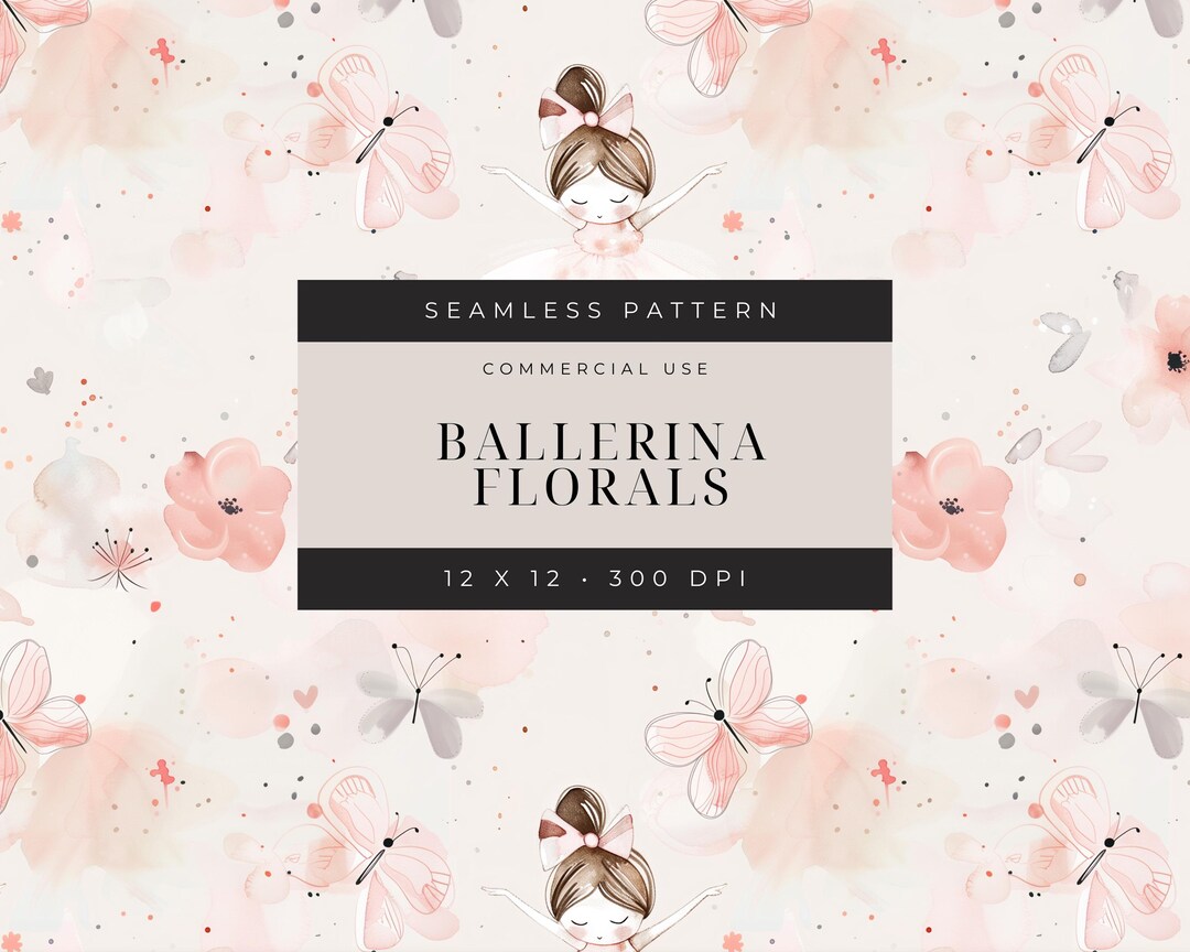 Ballerina Seamless Digital Papers, Ballerina Patterns, Ballet Tutu ...