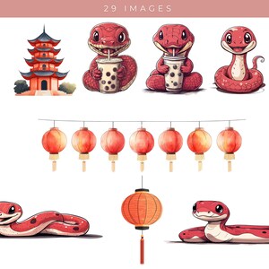 Year of the Snake Clipart, Chinese New Year Clipart, Chinese New Year ...