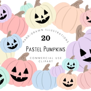 Hand Drawn Halloween Clipart, Cute Halloween, Pastel Halloween Clipart ...