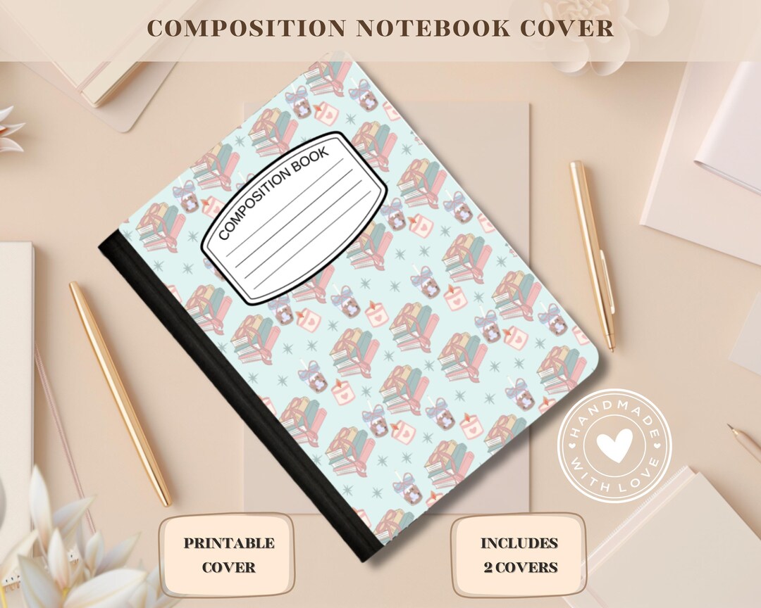 Bookish Composition Notebook Cover, Custom Composition Notebook Wrap ...