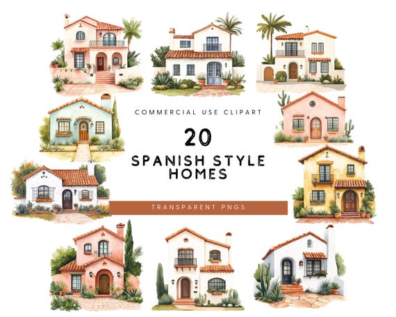 Spanish Style Buildings Clip Art