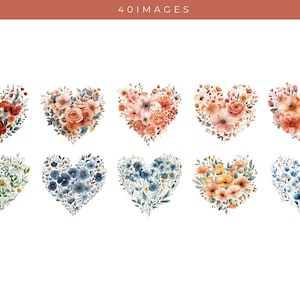 Watercolor Flower Heart Wreath Clipart: Valentine's Day Pngs ...