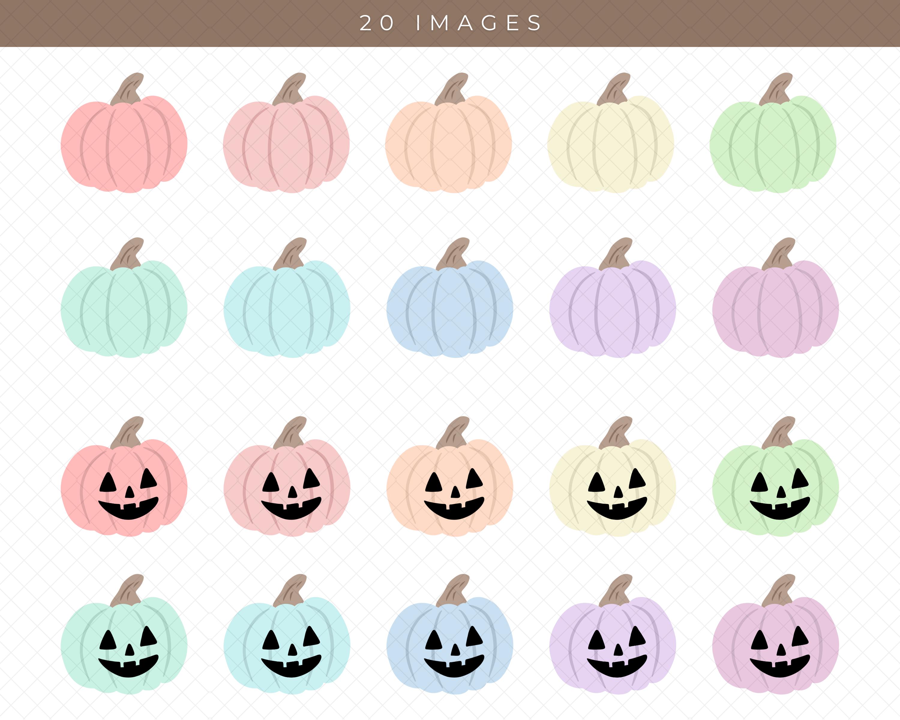 Hand Drawn Halloween Clipart, Cute Halloween, Pastel Halloween Clipart ...