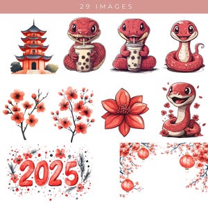 Year of the Snake Clipart, Chinese New Year Clipart, Chinese New Year ...