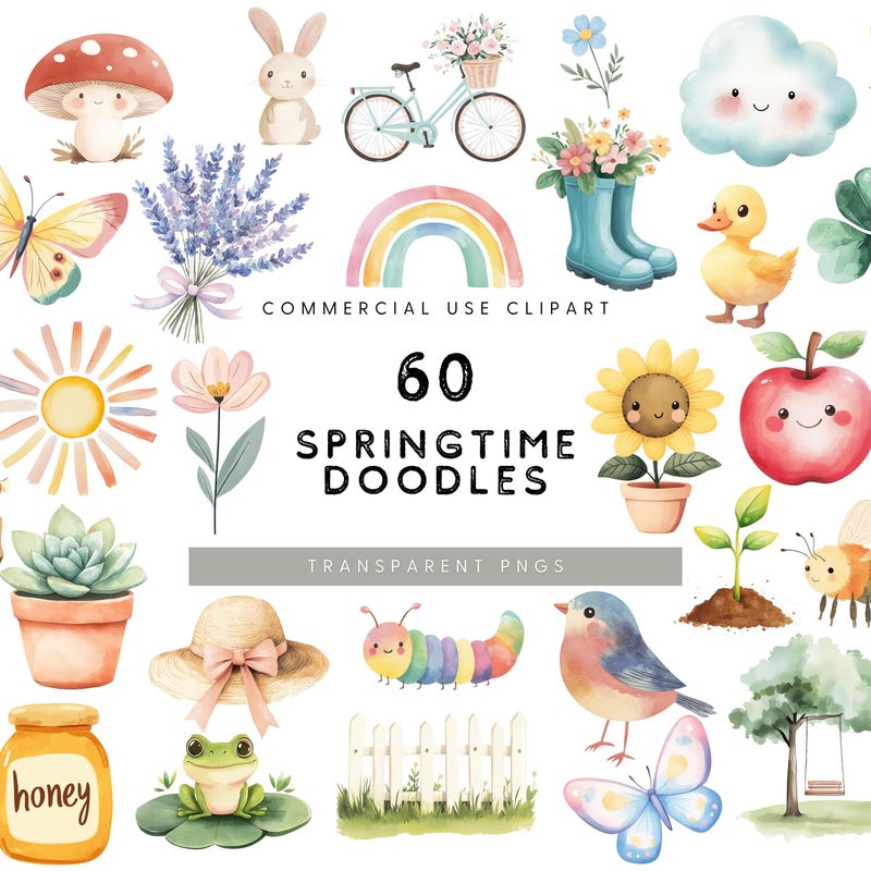 Spring Animals Clipart - Etsy