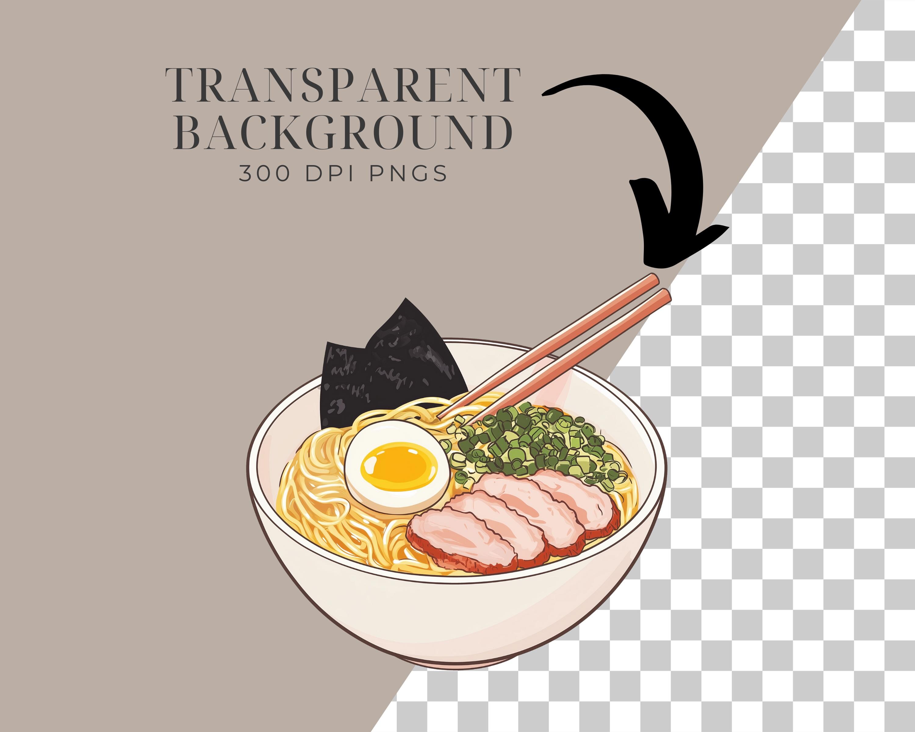 Watercolor Ramen Clipart, Ramen Bowl Clipart, Single Clipart, PNG ...