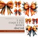 Watercolor Fall Coquette Bow Clipart Graphics, Watercolor Orange Bows ...