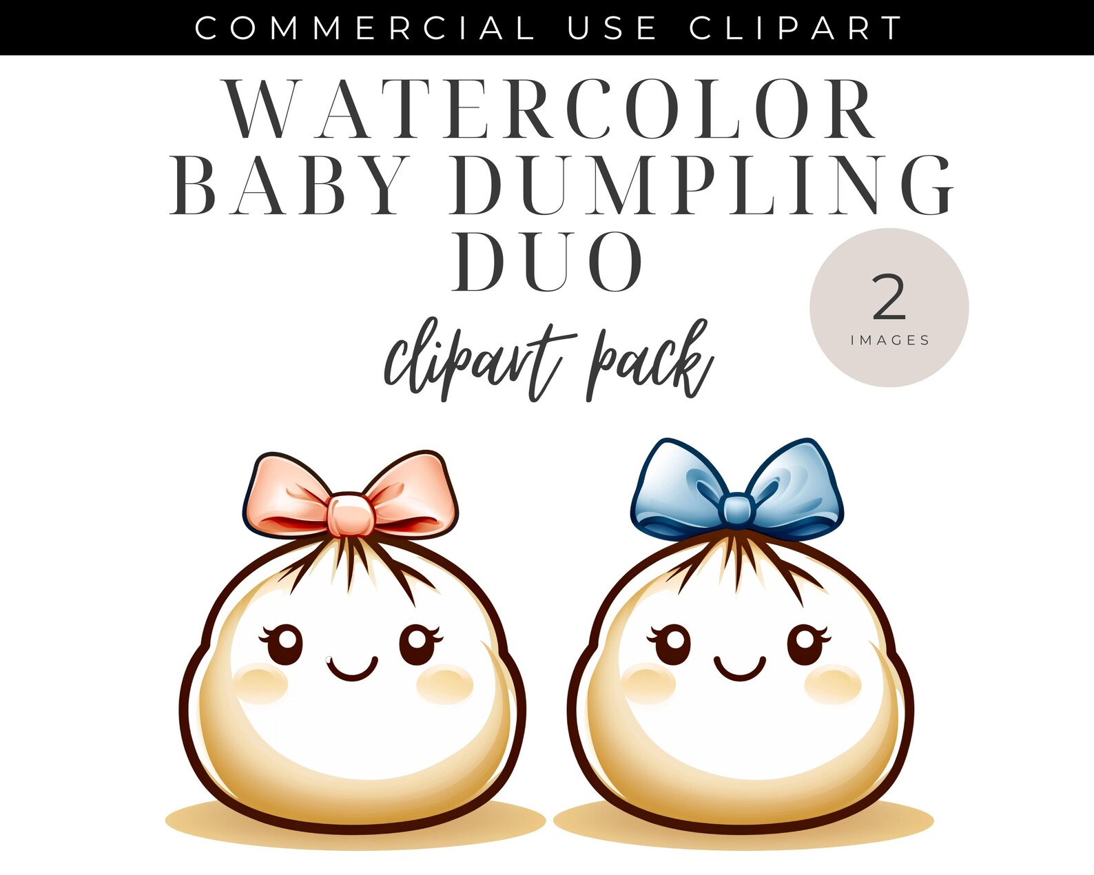 Watercolor Dumpling Clipart, Instant Download, Baby Dumpling Clipart ...