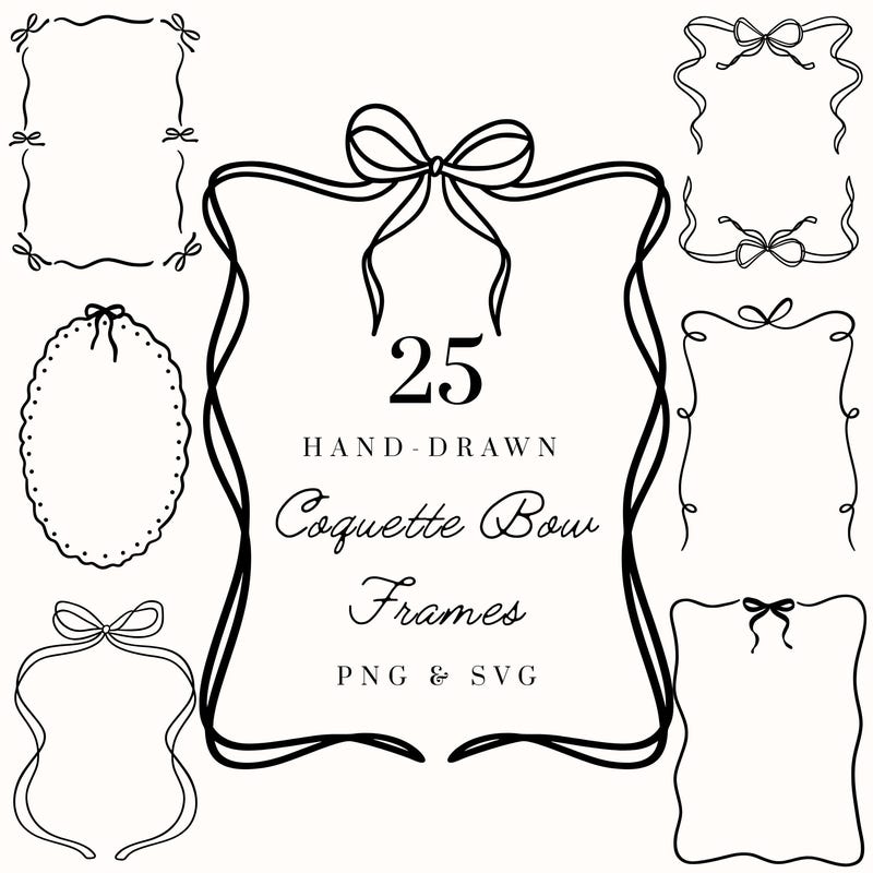 Black Bow Borders Svg - Etsy