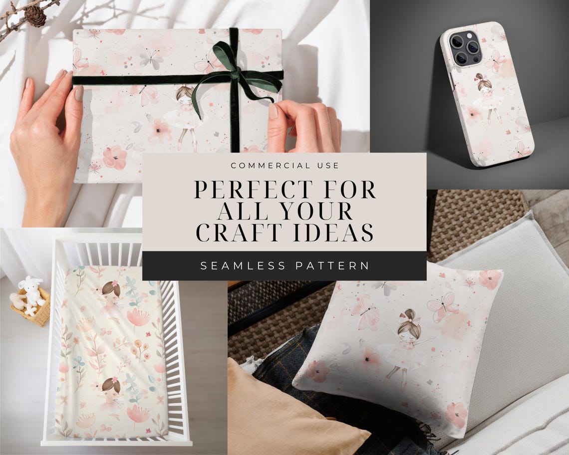 Ballerina Seamless Digital Papers, Ballerina Patterns, Ballet Tutu ...