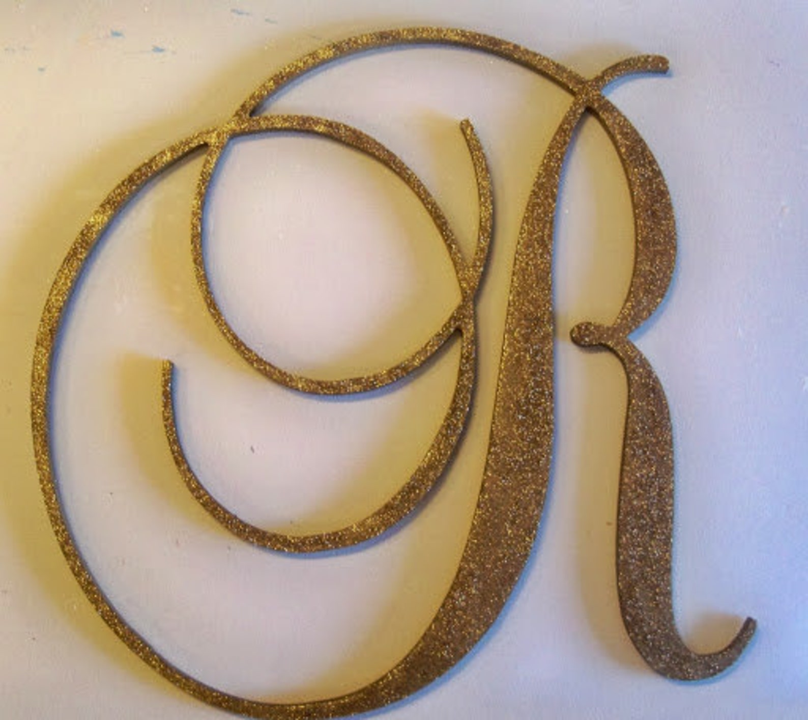 24" Large Gold Glitter Wooden Wall Letters - Monogram Letters- Wedding ...