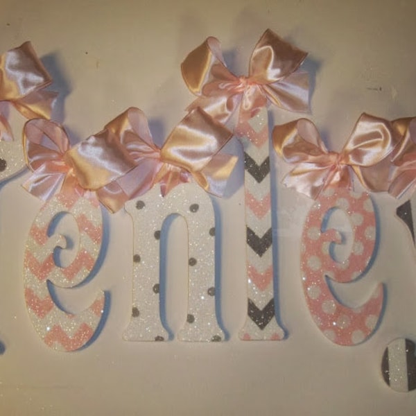 Gray Chevron Letters - Etsy