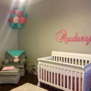 GLITTER Nursery Wall Letters- Baby Girl Nursery Decor- Personalized ...