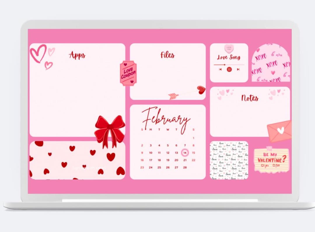 Valentines Day February Desktop Organizer Wallpaper February Laptop ...