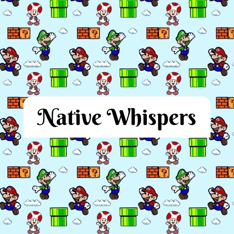 Classic Mario Luigi Seamless Pattern | Retro Nintendo Gamer Print | Red ...