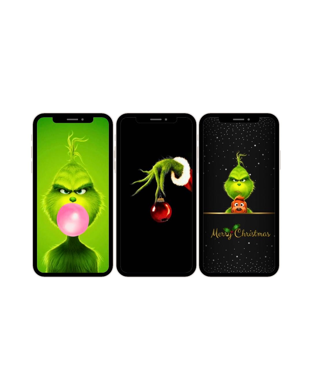 Grinch Christmas Phone Wallpaper Bundle Instant Digital Download Disney ...