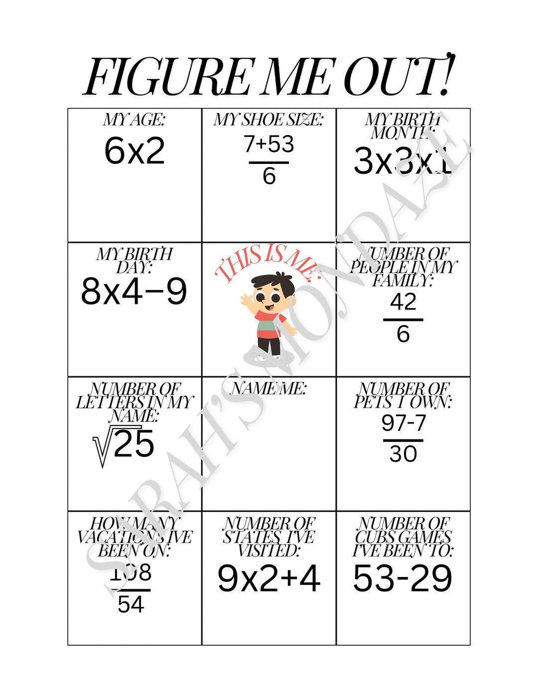 Math Worksheets “figure Me Out!” - Etsy