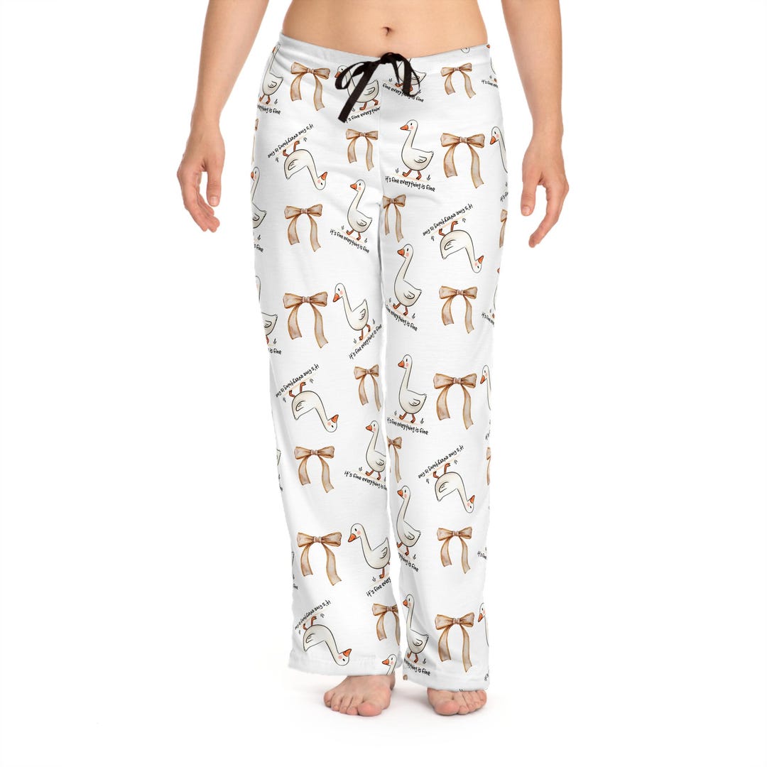 Funny Goose Women's Pajama Pants, Silly Goose Coquette Bows, Friend or ...