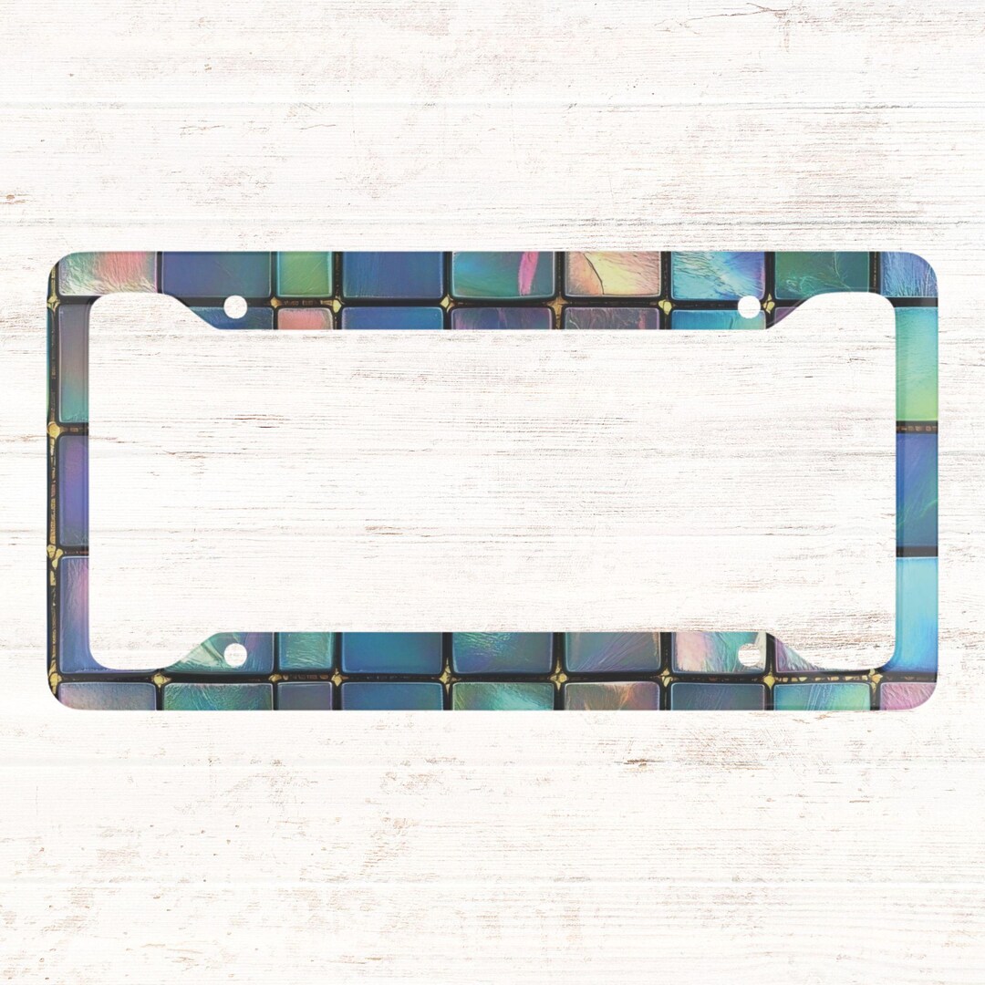 Mosaic License Plate Frame: Colorful Aluminum Car Accessory - Etsy