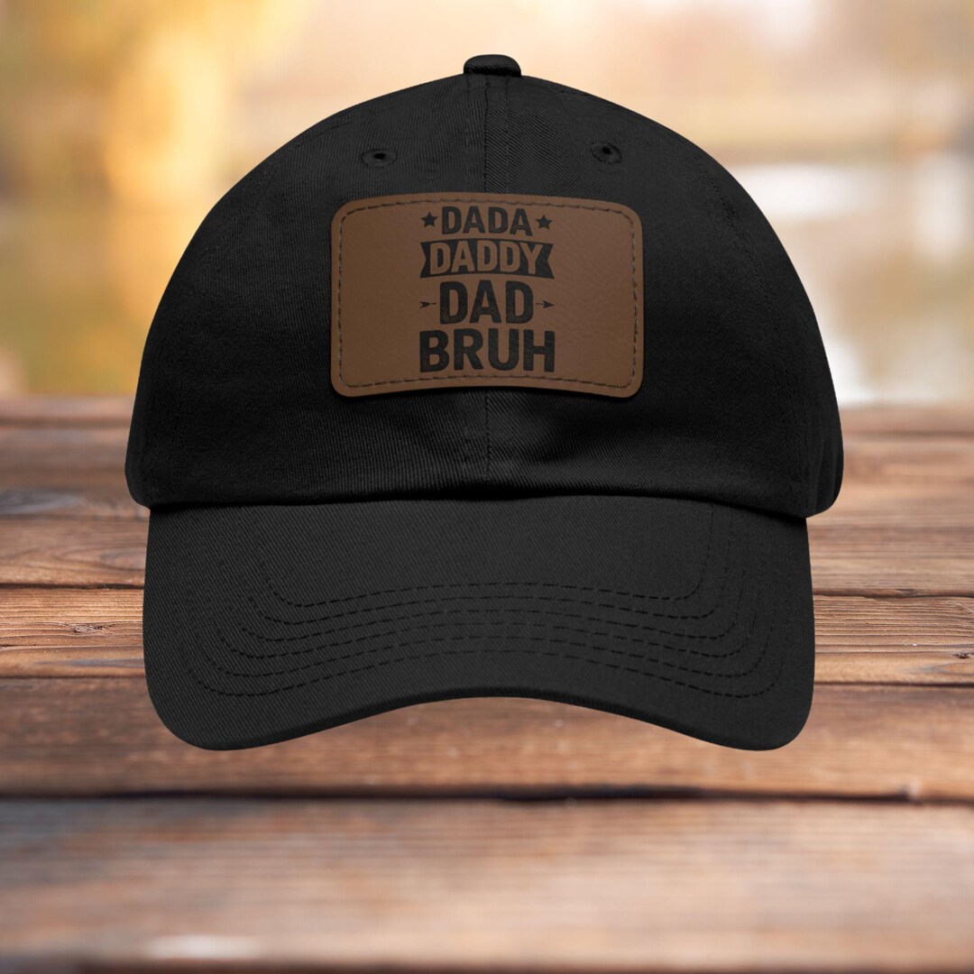 Baseball Cap, Funny Daddy Dad Bruh Trucker Hat With Leather Patch ...