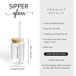 Coffee Lover's Iced Coffee Glass Tumbler, 16oz - Coffee Print Sipper ...