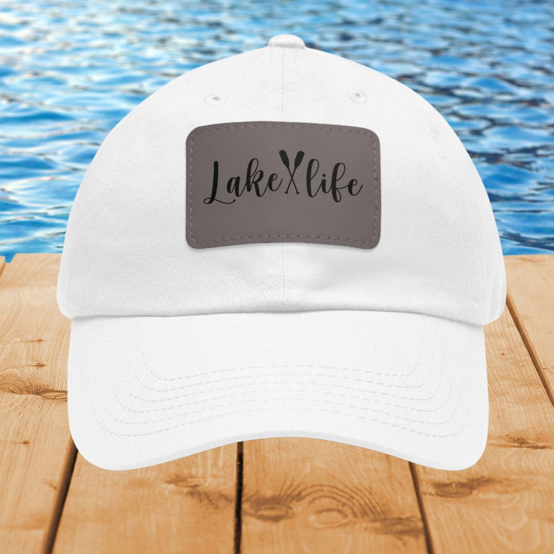 Trucker Hat, Lake Life Camping Baseball Cap With Leather Patch, Lake ...