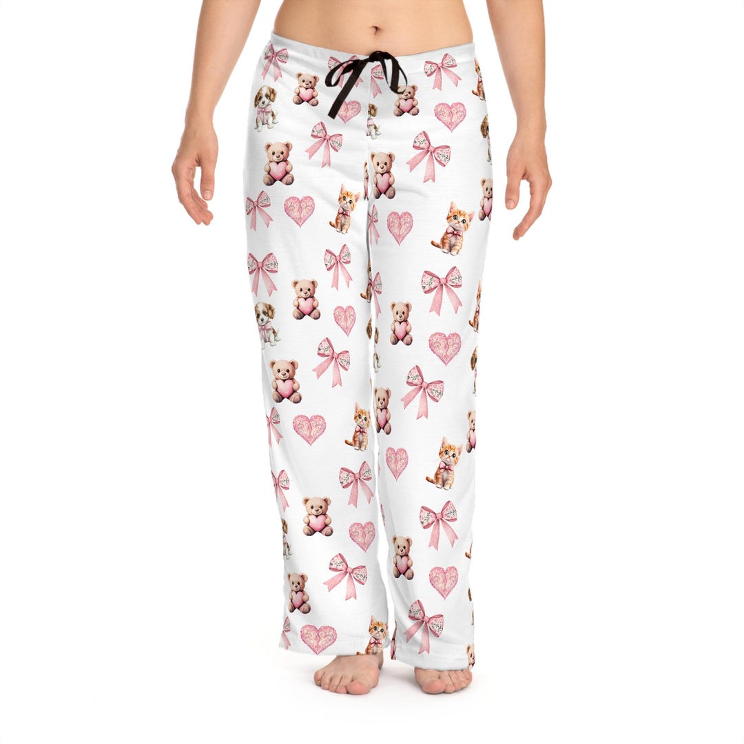 Cutecore Couette Women's Pajama Pants, Valentine's Day Bottoms With ...