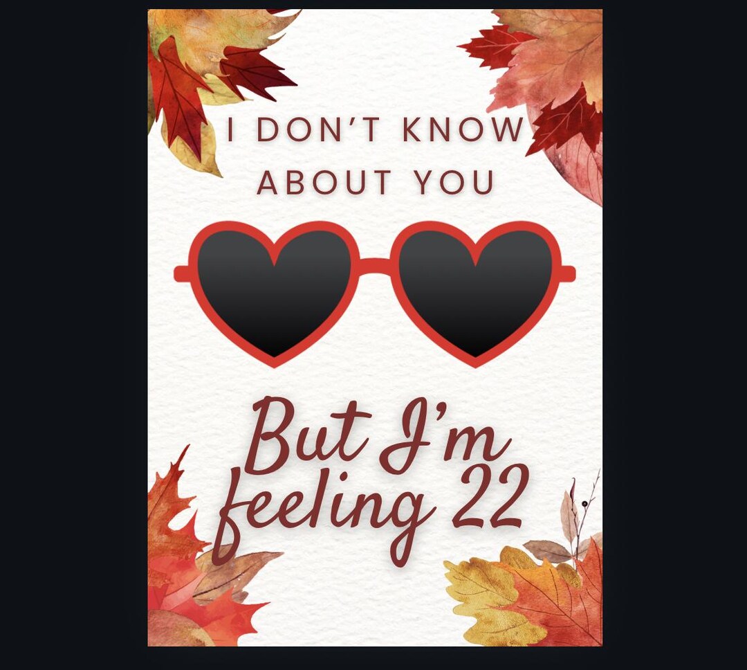 Taylor Swift 22 Birthday Card Template From the Red Era - Etsy