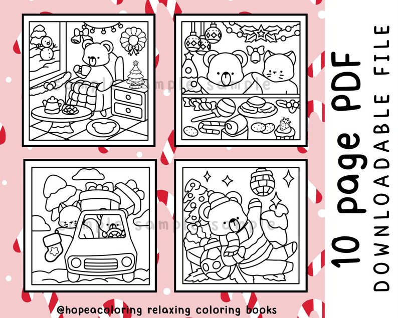 Fuzzy Festivities: Christmas Coloring Book W/ Cute Cozy Animals and ...