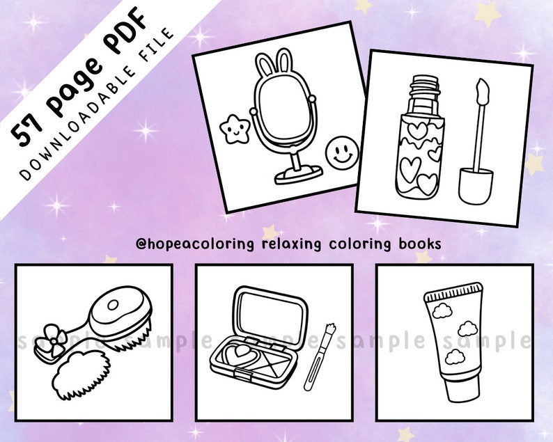 Cozy Cosmetic: Coloring Book Featuring Cute Makeup, Cosmetic Products ...