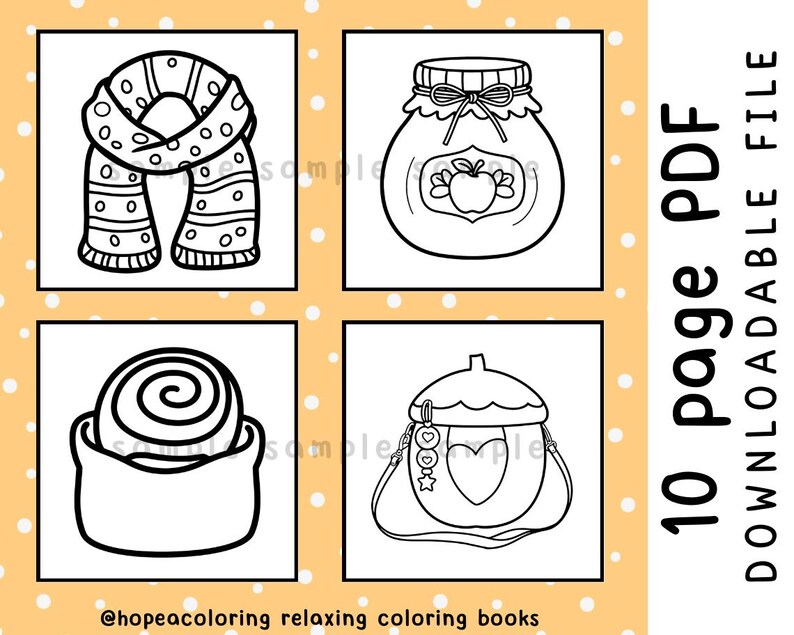 Fall Things: Coloring Book Featuring Cute Autumn Things for Kids, Teen ...
