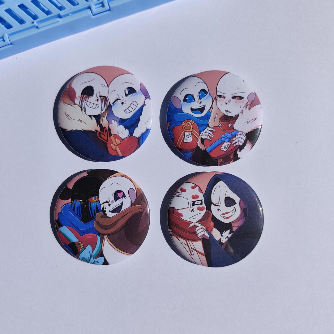 58mm Badges, Undertale AU, Outer Killer, Blue Red, Error Ink, Geno ...