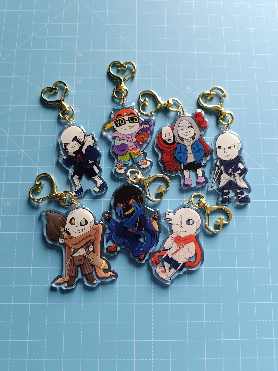 Undertale Au's Keychain Error, Ink, Cross, Geno, Fresh, Outer, Killer ...