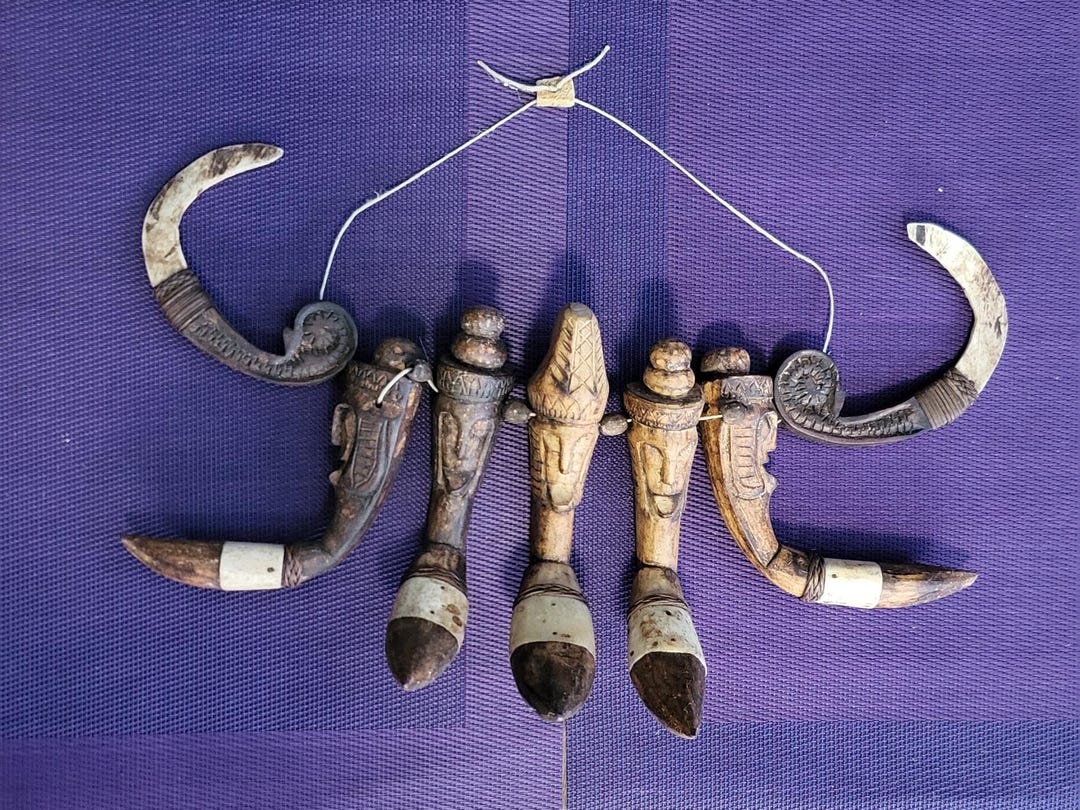 Elder Thora Thora's Exquisite Necklace With Hand Carved Wood and Bone ...