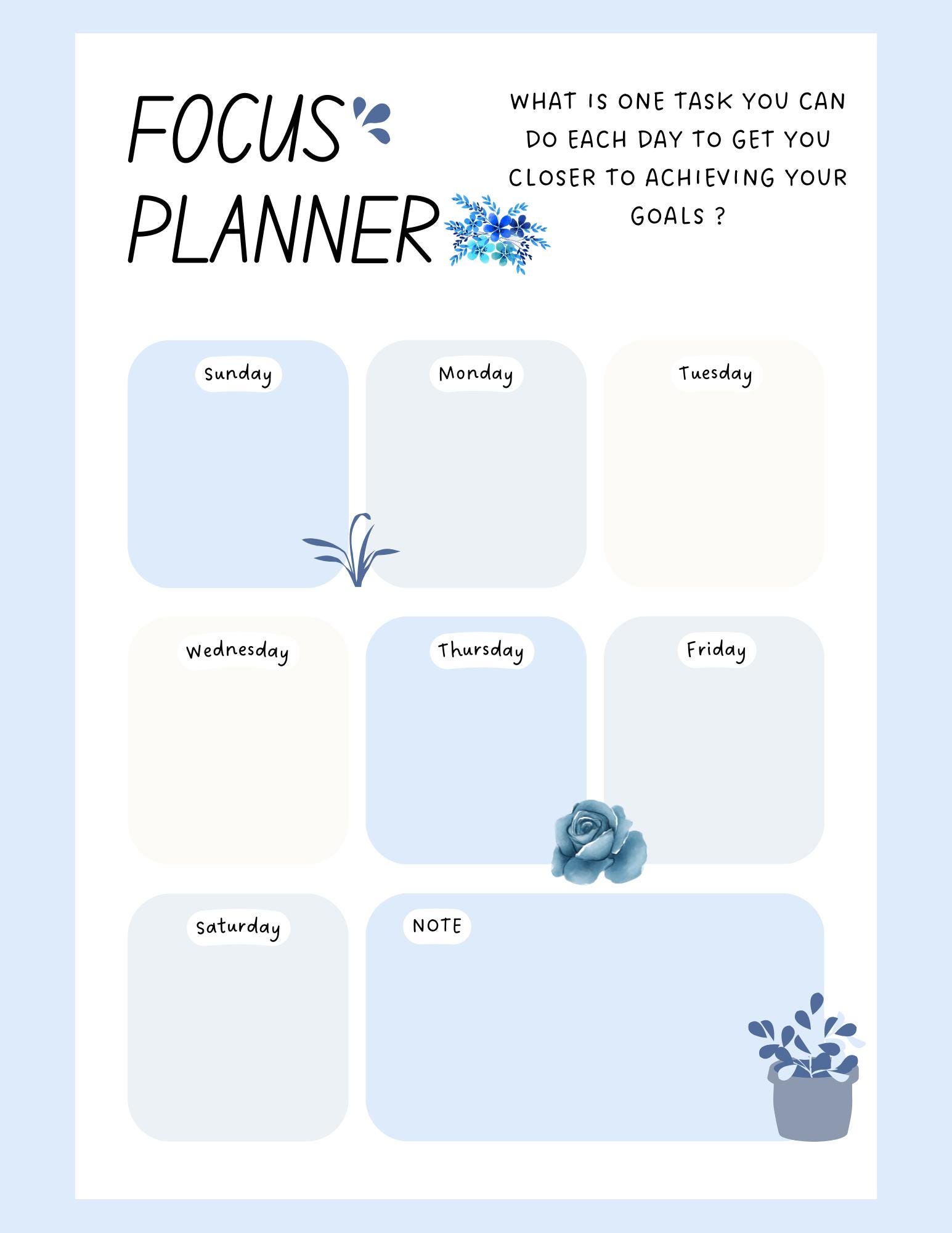 5-pack Floral Productivity Bundle - Printable Planner Pages | Floral ...