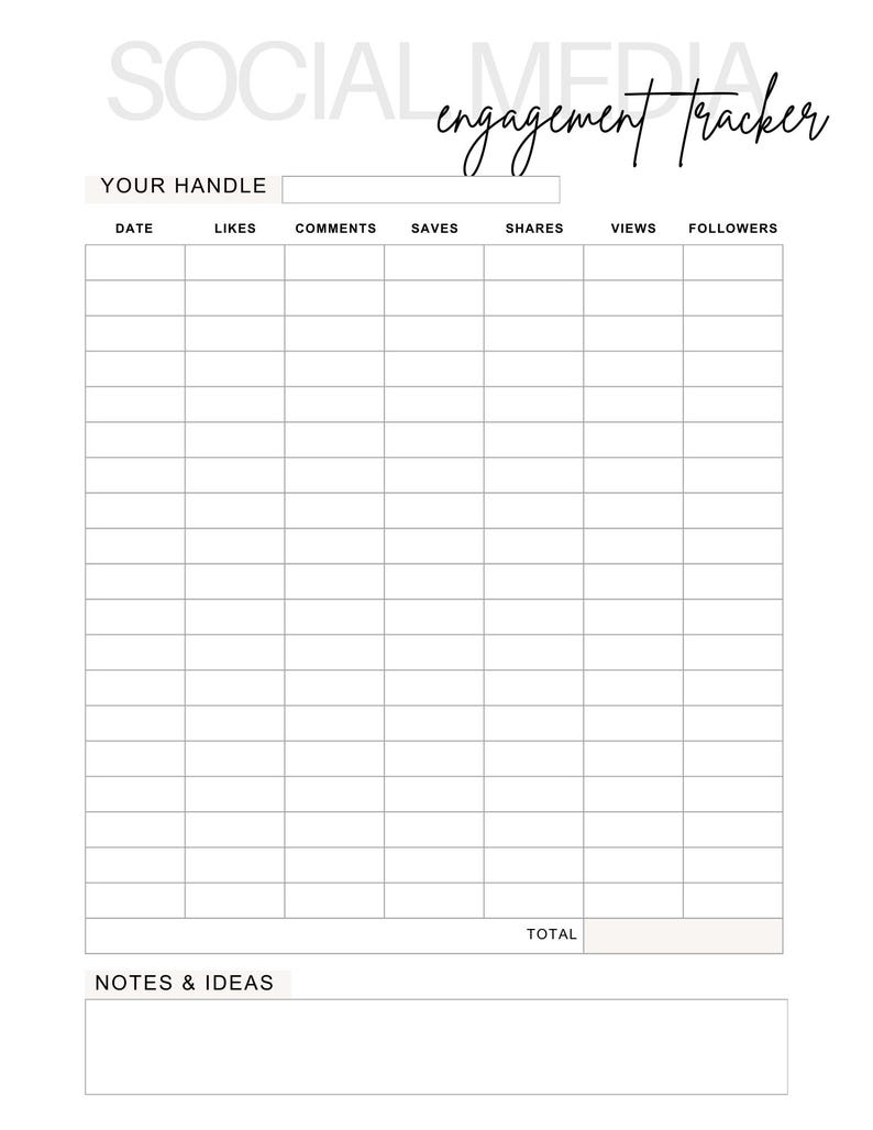 Social Media Trackers for Content Creators - Editable Templates ...