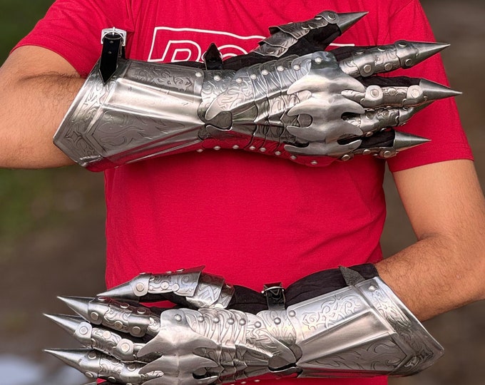 Medieval Nazgul Pair of Gloves Armor Gauntlets Halloween Cosplay ...