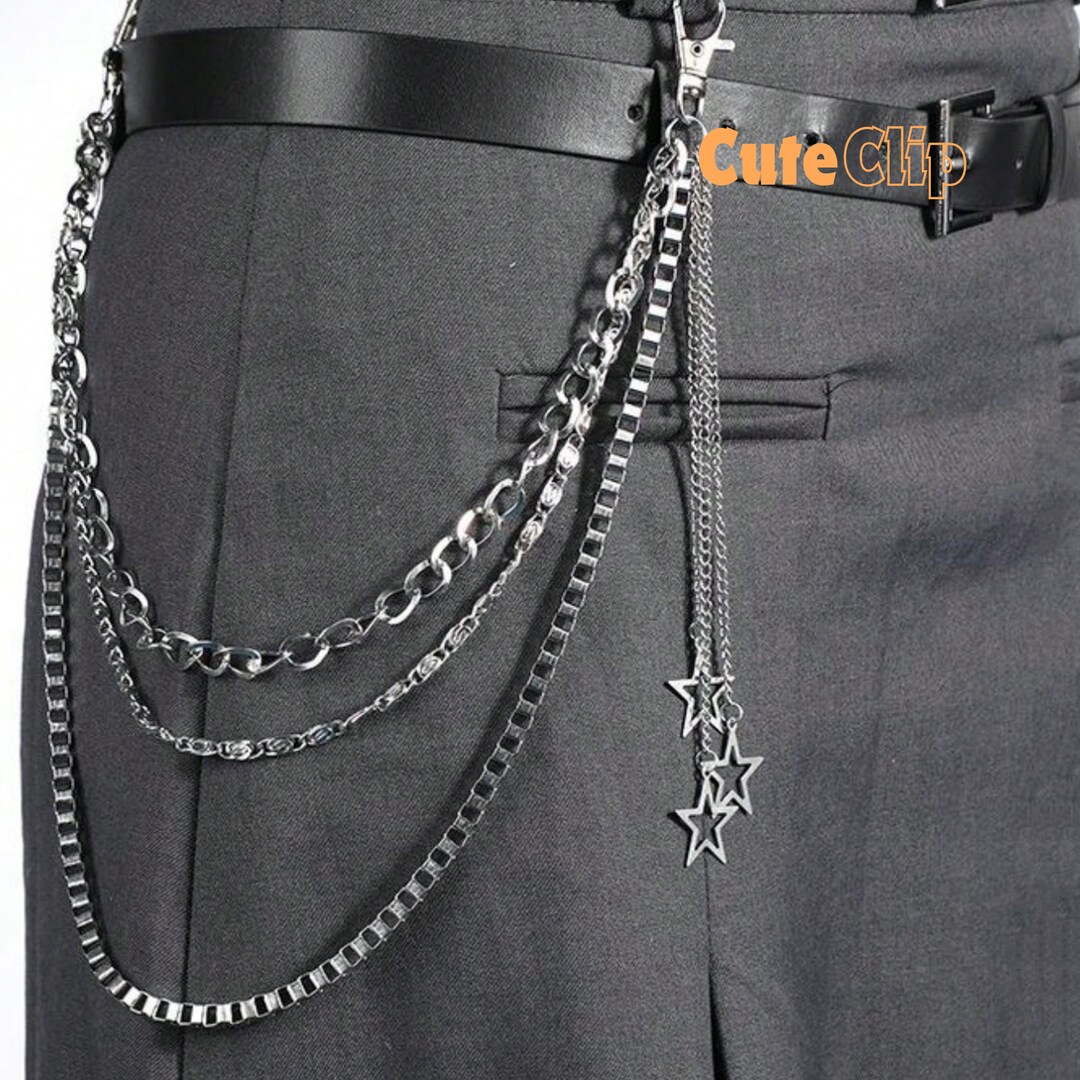 Women's Waist Chain With Chains and Star Decorations, Punk Style, Ideal ...