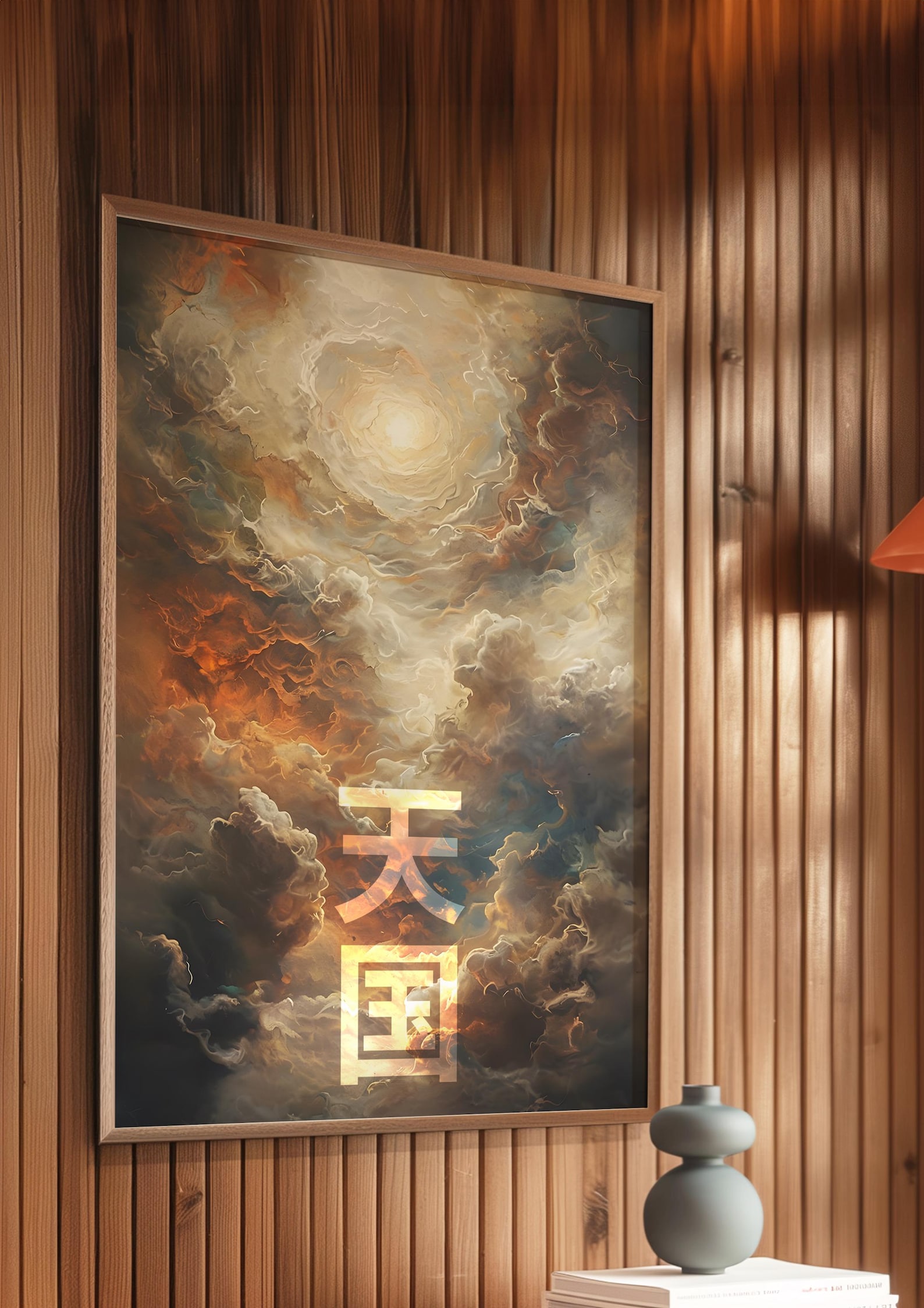 Heaven Poster Vintage Oil Paint Religious Wall Art Spiritual Print ...
