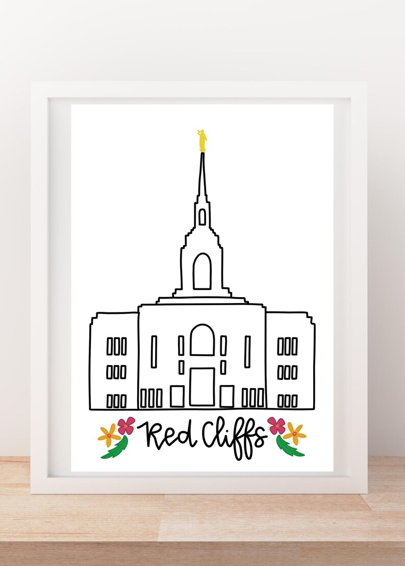 Red Cliffs Utah LDS Temple | LDS Temple Print | Red Cliffs Temple - Etsy