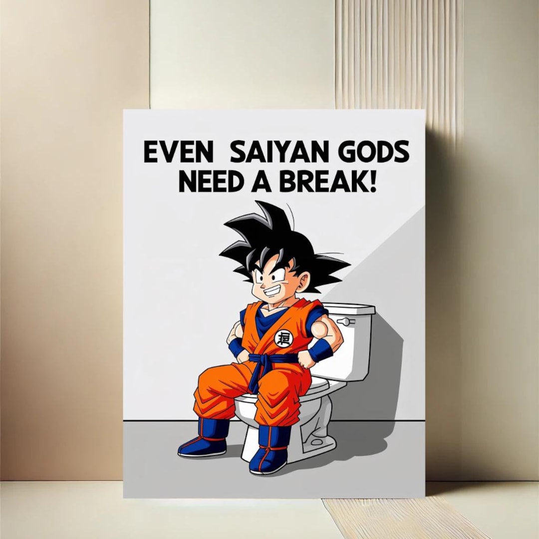 Goku Daima Toilet Art, Funny Bathroom Decor, Dragon Ball Art, Super ...