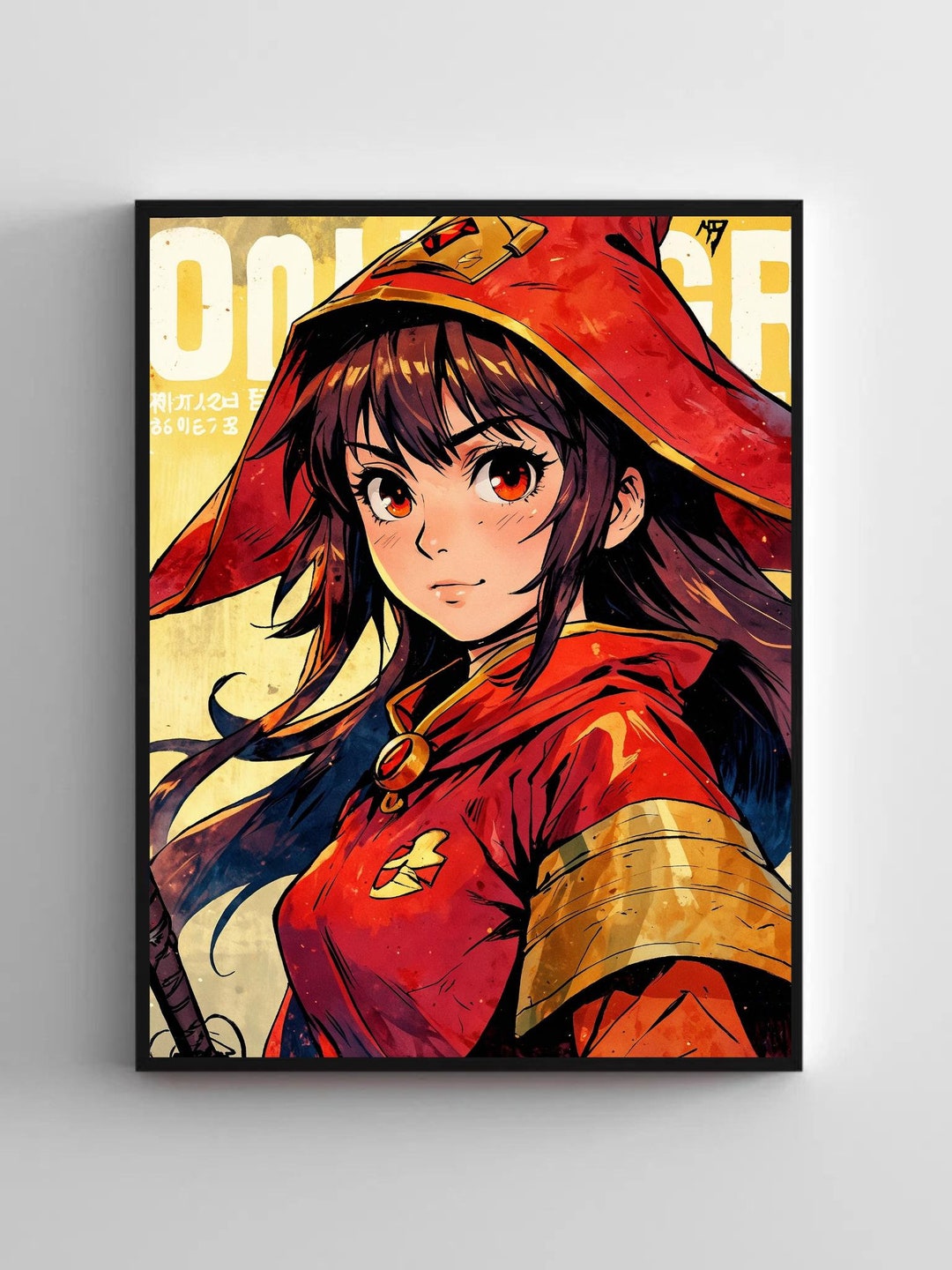 Megumin Konosuba Retro Art Print, Vintage Anime Wall Decor, Explosive ...