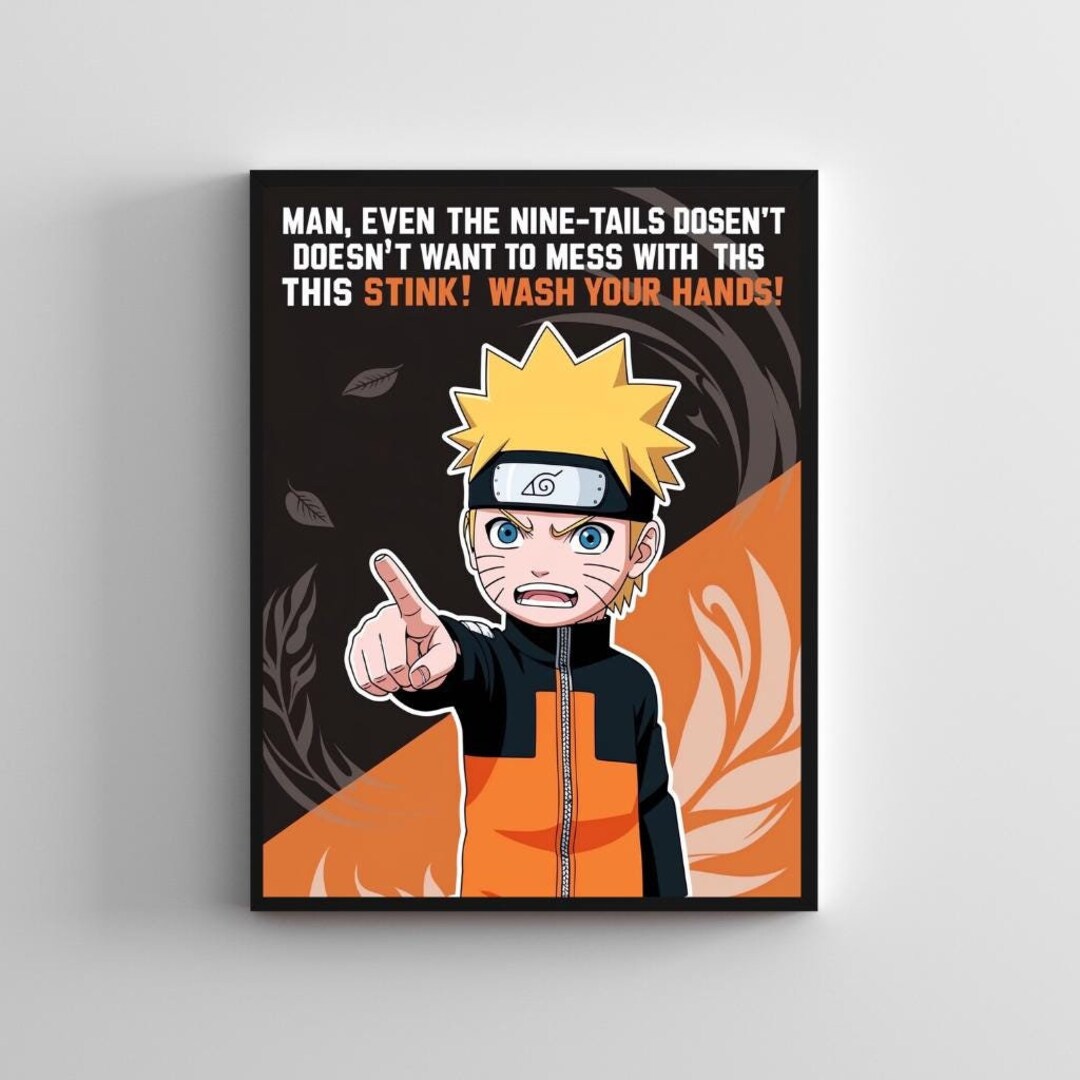Naruto Fan Art Toilet Art, Funny Bathroom Decor, Anime Wall Art, Cute ...